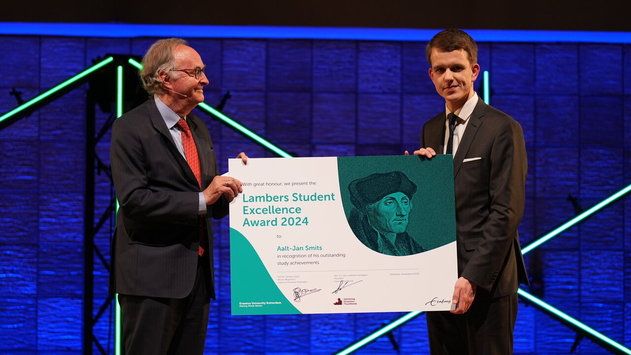 Aalt-Jan Smits wins Lambers Student Excellence Award 2024 | Erasmus ...
